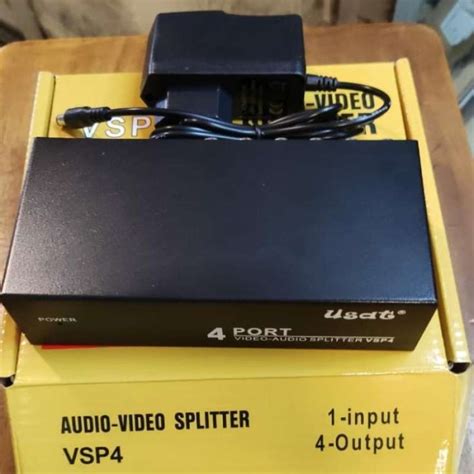 Promo 4 Load Video Audio Amp Spliter Splitter Rca 4port Usat Terbaik Diskon 24 Di Seller