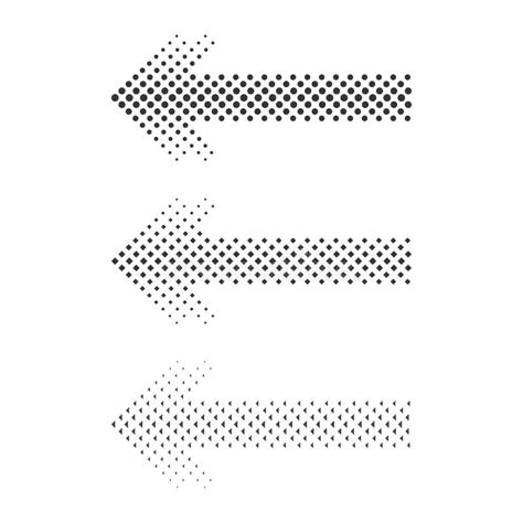 Set Of Arrows With Halftone Effect Vector Illustration Stock Illustration Illustration Of