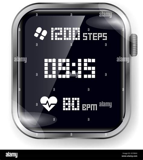 a smartwatch face featuring a retro pixelated design displaying time
