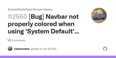 Bug Navbar Not Properly Colored When Using System Default Theme Issue