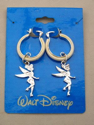 Flying Tinkerbell Hoop Earrings Licensed By Disney New 45570891