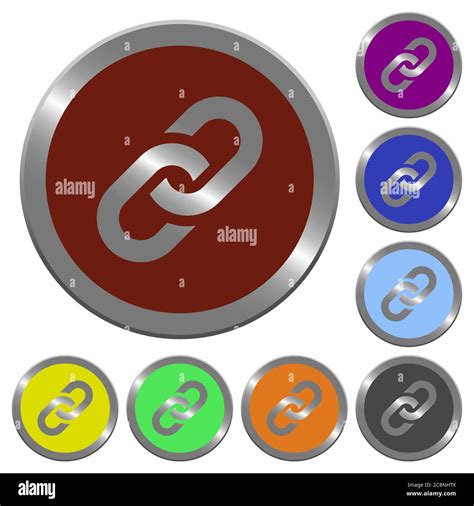 Set Of Color Glossy Coin Like Link Buttons Stock Vector Image And Art Alamy