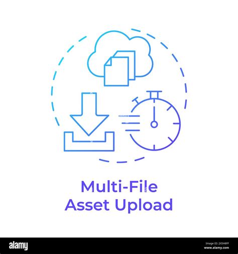 Multi File Asset Upload Blue Gradient Concept Icon Stock Vector Image And Art Alamy
