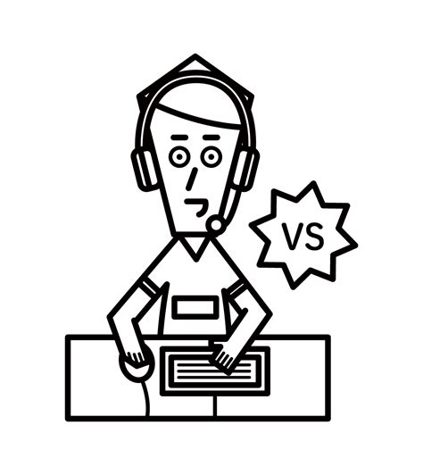 프로 게이머 남성 일러스트 무료 일러스트 소재집 Kukukeke