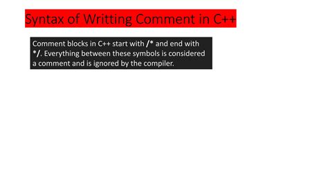 C Comment Block In Cprogramming Pdf Ppt