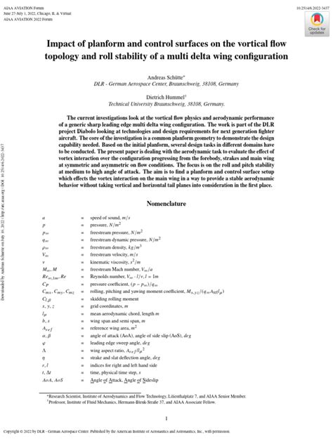 Aiaa Paper 2022 3437 Schuette Hummel Pdf Computational Fluid