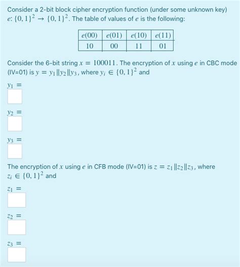 Consider A 2 Bit Block Cipher Encryption Function