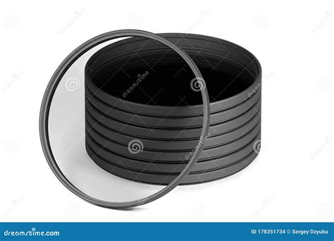 Stack Of Slim Neutral Density Or Nd Filters Isolated On White