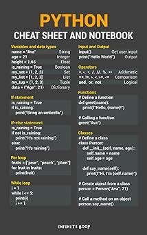 Python Cheat Sheet And Notebook An At A Glance Python Cheat Sheet And Notebook 5x8 College