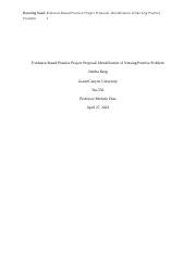 EBP Assignment Docx Running Head Evidence Based Practice Project Proposal Identification Of