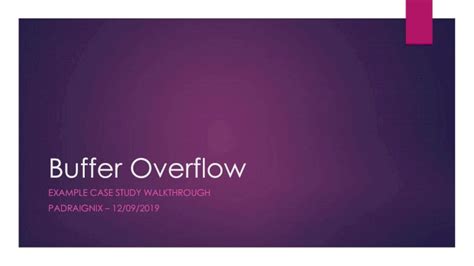 Pdf Buffer Overflow · Buffer Overflow Example