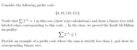 Consider The Following Prefix Code 0 10 110 111