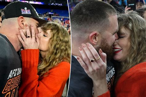 Travis Kelce Kisses Taylor Swift On The Field After He And Chiefs Clinch Spot In 2024 Musical