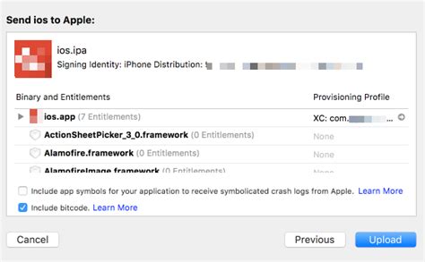 ios xcode bitcode include symbols settings effect on dsym generation