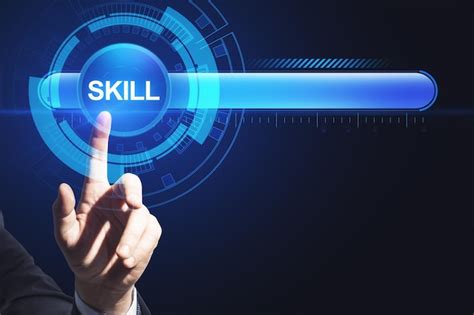 Premium Photo Close Up Of Man Hand Pointing At Abstract Glowing Skill