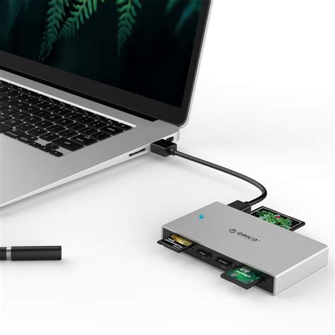 Orico Aluminium All In 1 USB3 0 Card Reader USB 3 0 Cable 7566C3 Silver JakartaNotebook Com