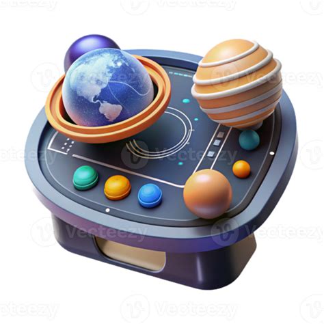 3d Render Of Planetary System On Futuristic Control Panel 55239087 Png
