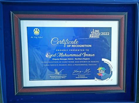 Syed Muhammad Imran On Linkedin Token Of Appreciation 😇