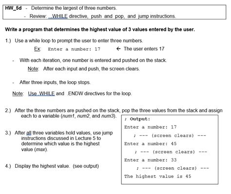 solved hw 5d determine the largest of three numbers