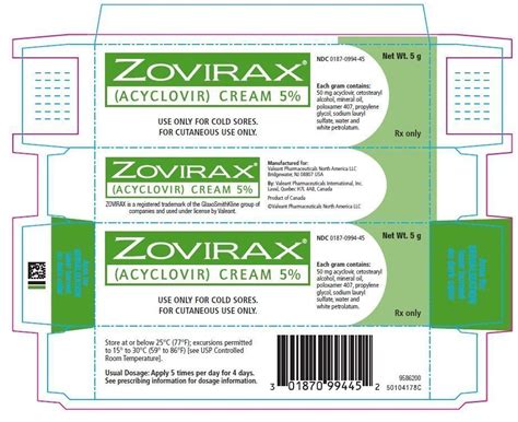 Zovirax Cream Fda Prescribing Information Side Effects And Uses