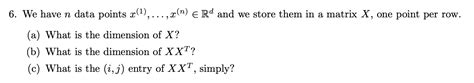 solved 6 we have n data points x 1 … x n ∈rd and we store
