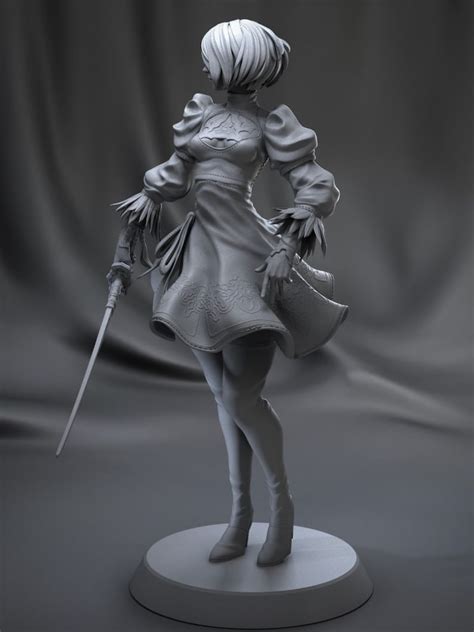 2b Statue Nsfw 3d Stl File 3d Design 3d Printer 2b Statue Nsfw Stl Etsy
