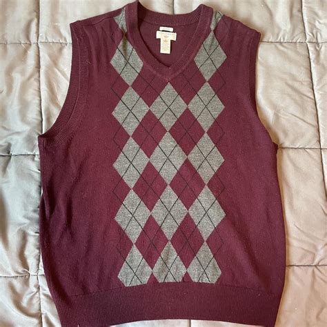 Dockers Slim Fit Red Argyle Vest Size Xl Fits Depop