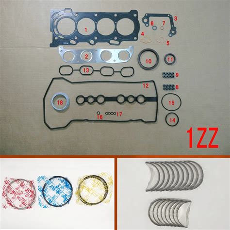 1zz 1zzfe Engine Full Gasket Set Kit Piston Ring Crankshaft Rod Bearing