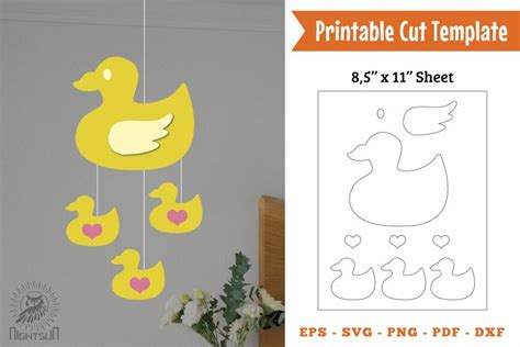 Cute Duck Printable Cut Template Papercut