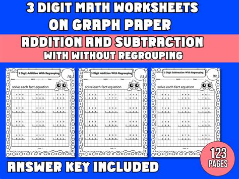 Subtraction Worksheets With Regrouping Graph Paper 5 Digit Addition