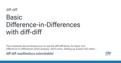 Basic Difference In Differences With Diff Diff — Diff Diff Difference