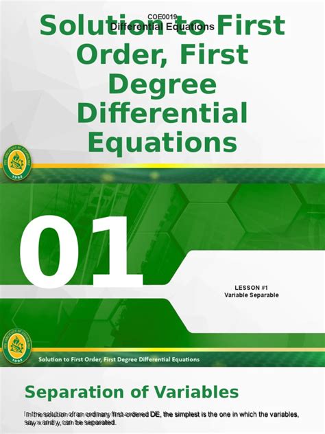 Lecture 3 Solution To First Order First Degree De Pdf Equations