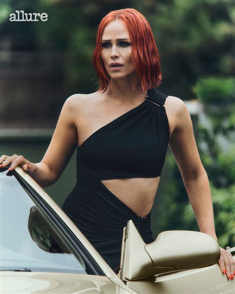 Jennifer Garner Covers Allure In A Naked Dress With Pink Hair Us Weekly