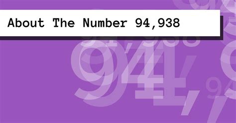 About The Number 94,938