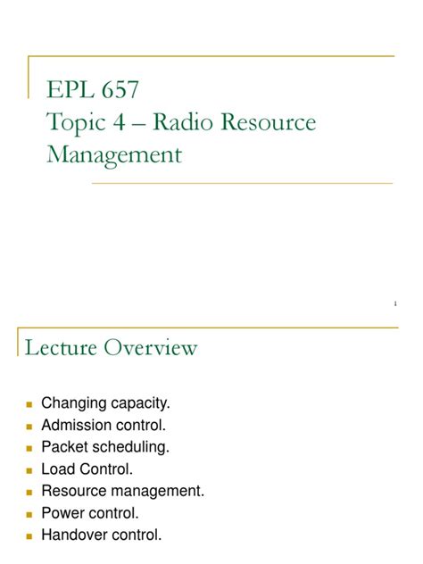 Radio Resource Management Pdf Scheduling Computing Quality Of