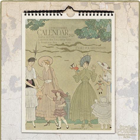 Art Deco Calendar 2024 1920s Women 1919 1924 Monthly Wall Calendar