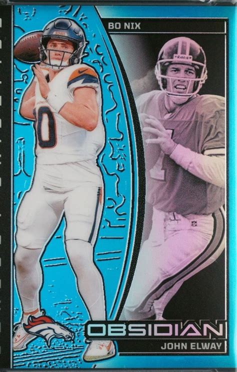 2024 Panini Obsidian Eclipsing Legends John Elway Bo Nix 3 Blue 25