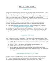 CPT CODING GUIDELINES Docx CPT Codes Guidelines What Is CPT Integral To Billing