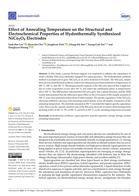 PDF Effect Of Annealing Temperature On The Structural And Electrochemical Properties Of