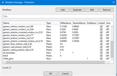 How To Add A New Radiance Modifier To The Document Rhino Plugin Pollination Discourse