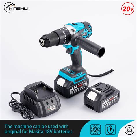 손잡이가 있는 브러시리스 전기 임팩트 드릴 마키타 배터리용 전동 해머 전동 공구 100nm 전동 스크루드라이버 20v 3 In 1 Aliexpress