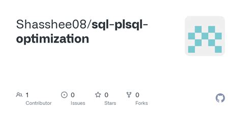 Github Shasshee08sql Plsql Optimization