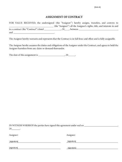 Fillable Online Assign Contract Fax Email Print Pdffiller