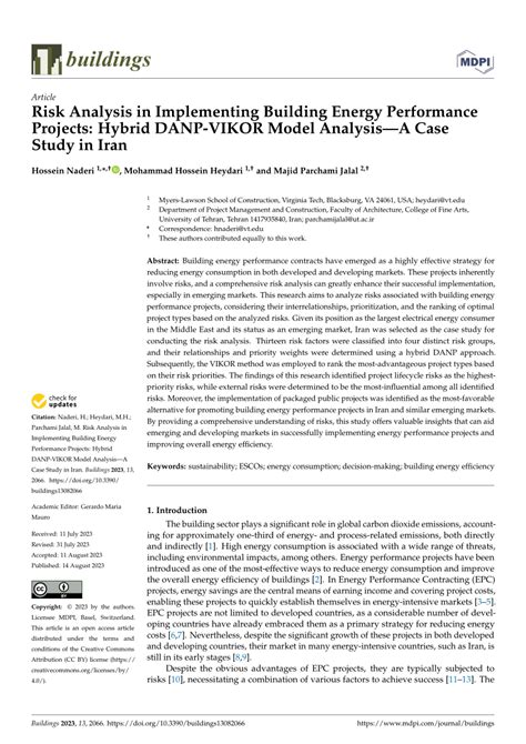 pdf risk analysis in implementing building energy performance