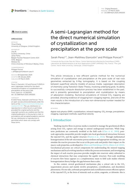 Pdf A Semi Lagrangian Method For The Direct Numerical Simulation Of Crystallization And