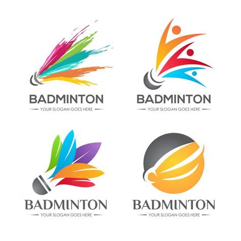 Badminton Shuttlecock Logo Set | Vecteur Premium | Badminton, Badminton ...