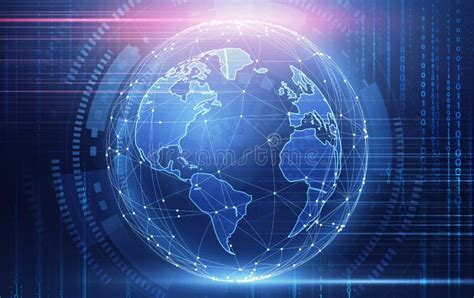 global network connection creative illustration of digital world globe