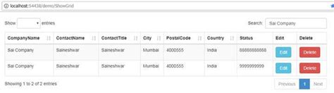 Using Datatables Grid With Aspnet Mvc