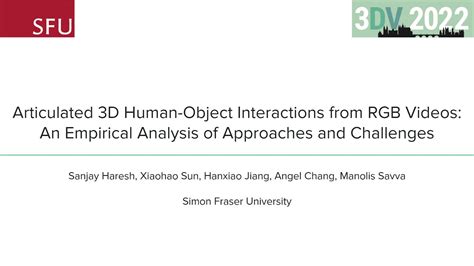 Articulated 3d Human Object Interactions From Rgb Videos 3dv 2022