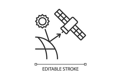 Remote Sensing Satellite Linear Icon